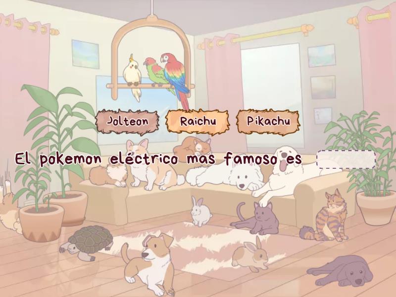 Examen de Pokemon - Complete the sentence