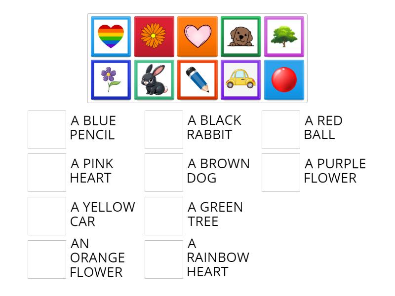 Colours and objects - Match up