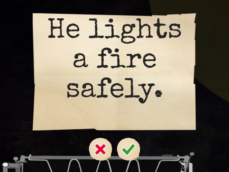 I light a fire safely. to light a fire safely - Flash cards