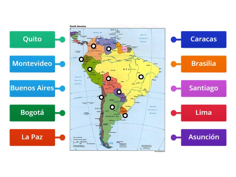 Capital Cities South America - Labelled diagram