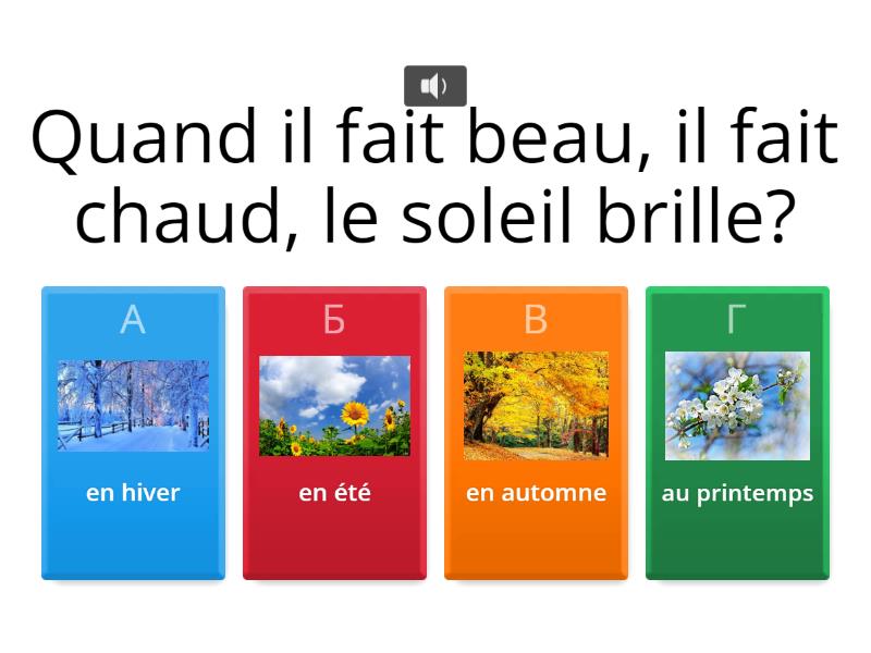 Quel temps fait-il? - Quiz