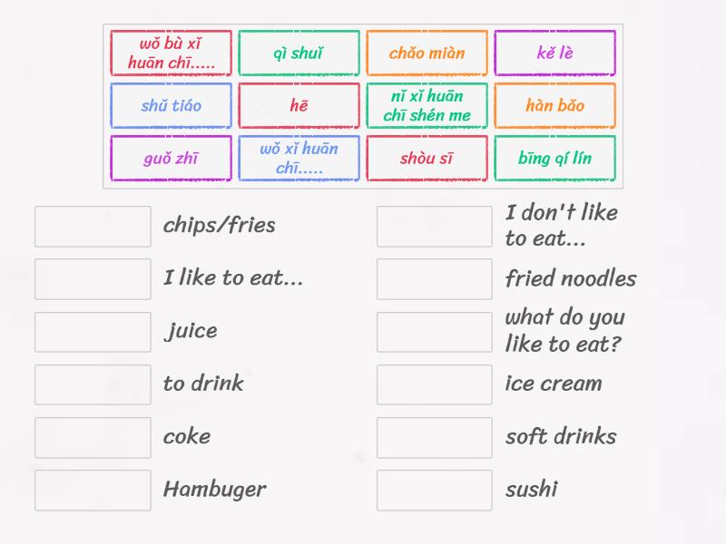 fast foods - Match up