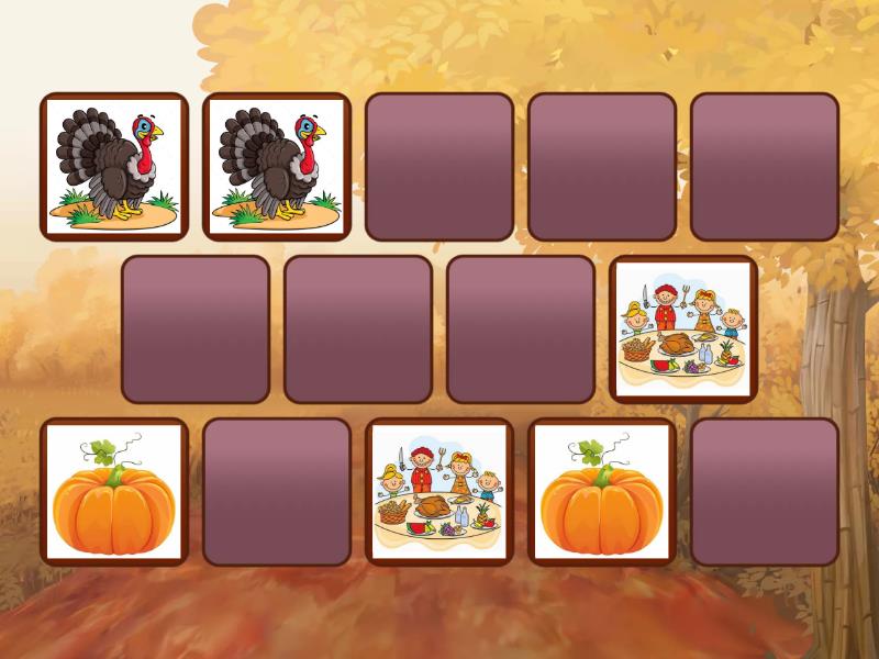 Thanksgiving Matching - Matching pairs