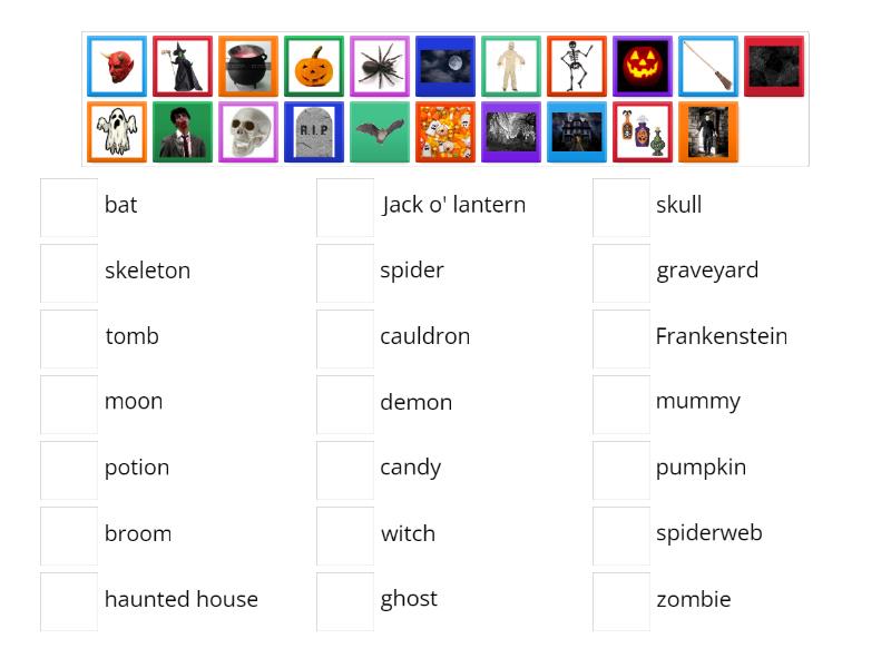 Halloween vocabulary - Match up
