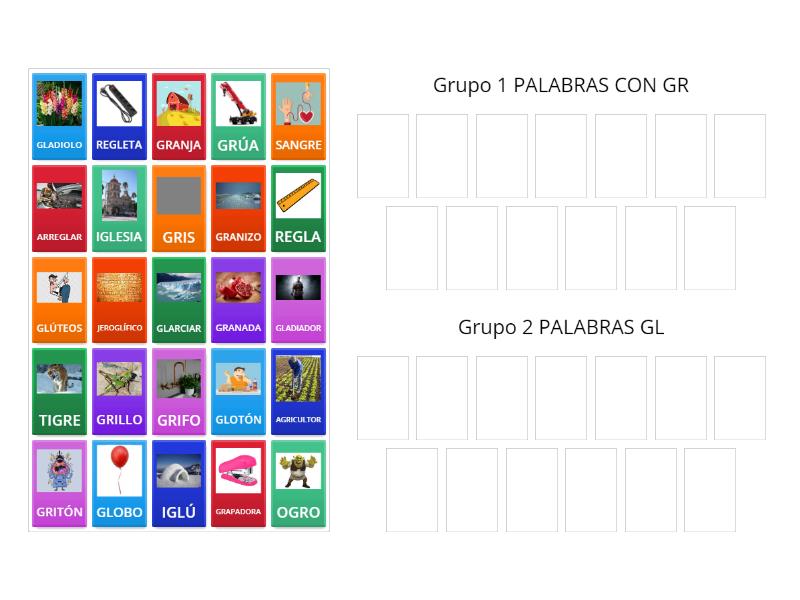 PALABRAS CON GR Y GL - Group sort