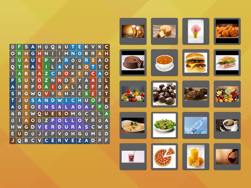 Sopa de letras de los Alimentos - Wordsearch