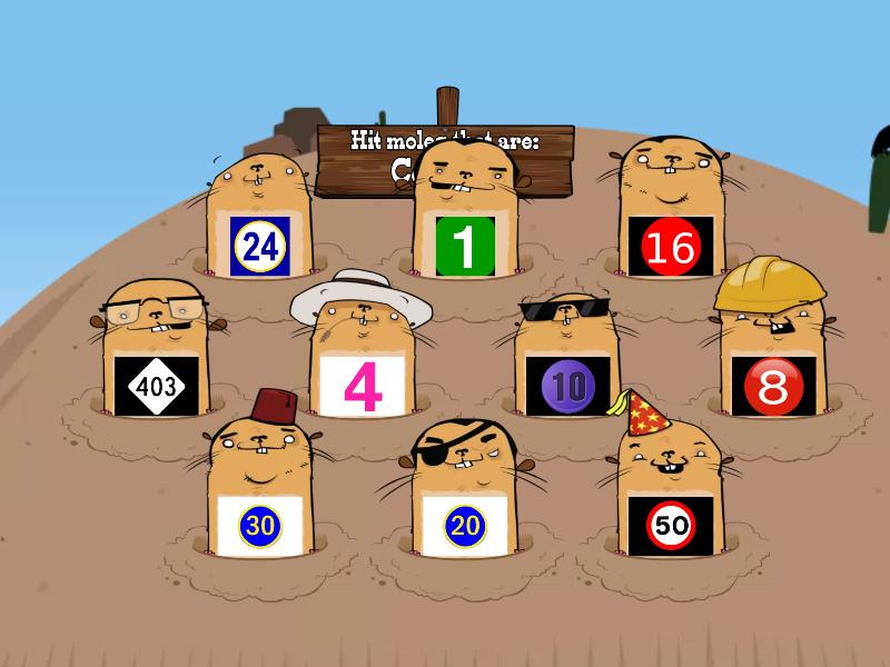 Whack a Multiple of 4 Mole - Whack-a-mole