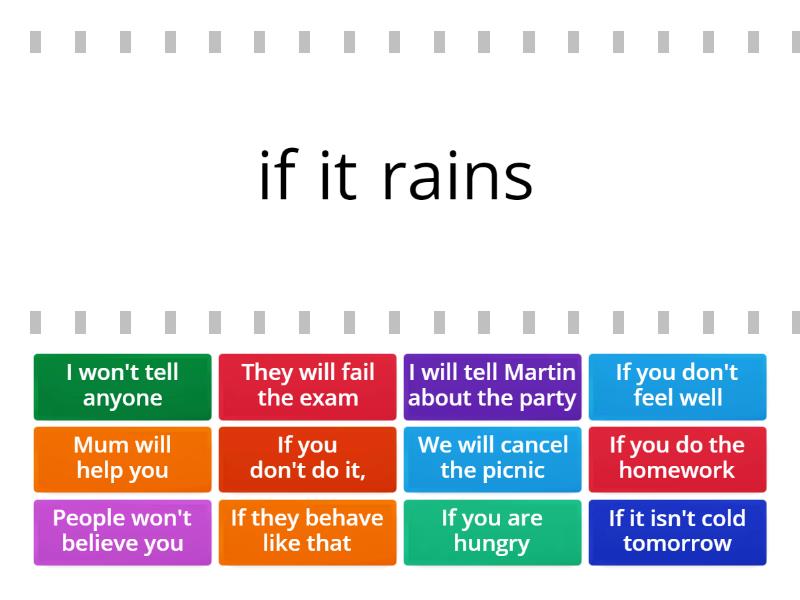 First conditional - Find the match
