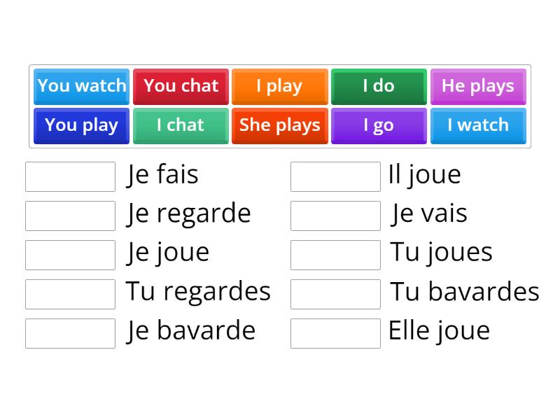 Allez 3.2 Present tense verbs - Match up