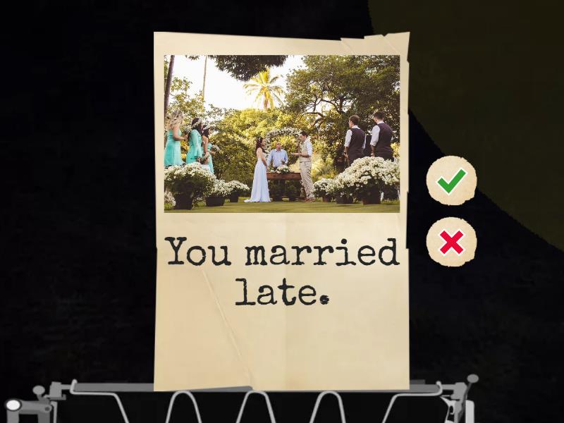 I married late.to marry late - Flash cards