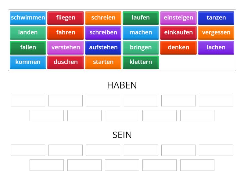 „HABEN“ ODER „SEIN“ 1 - Group sort
