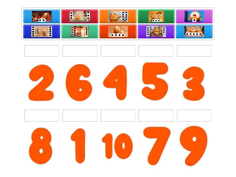 Garfield y los números - Une las parejas