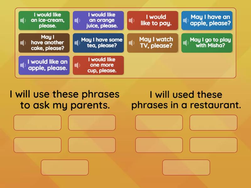 Polite phrases - Group sort