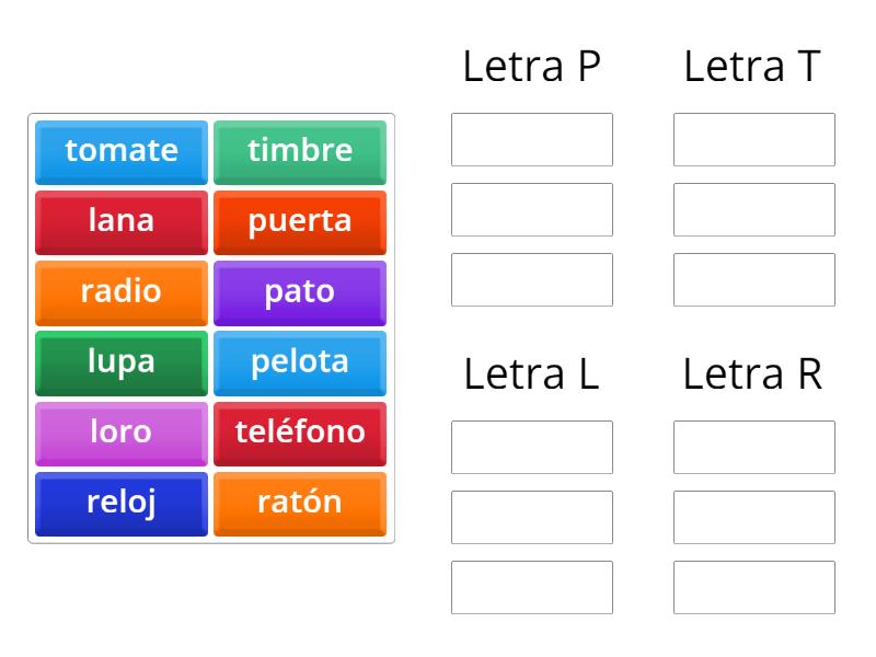 Las consonantes - Group sort