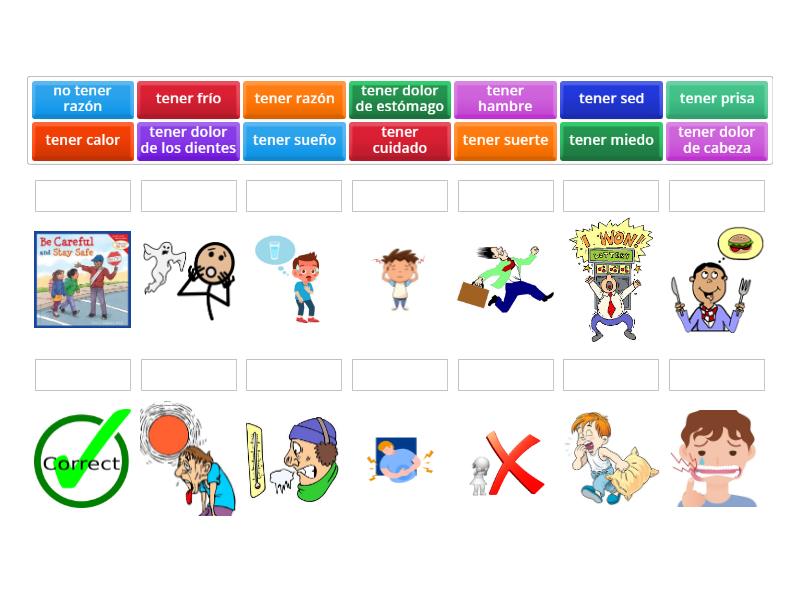 Expresiones con tener - Match up
