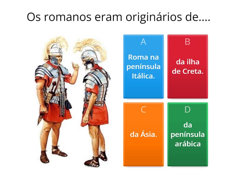 Os romanos na Península Ibérica - Questionário