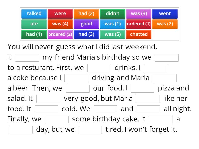 Trinity Writing Entry 2 Task 2 Paper 2: My visit to a restaurant ...