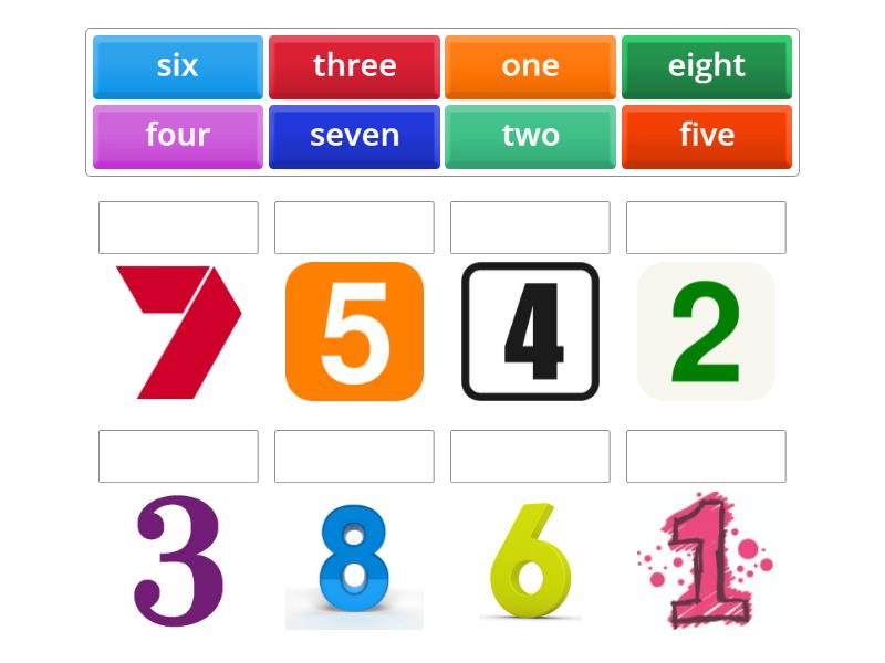 numbers 1-8 - Match up