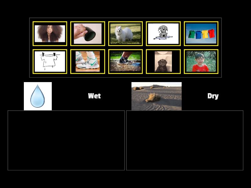 Wet vs. Dry - Adjectives - Group sort