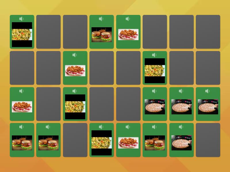 Comida saludable y chatarra - Matching pairs