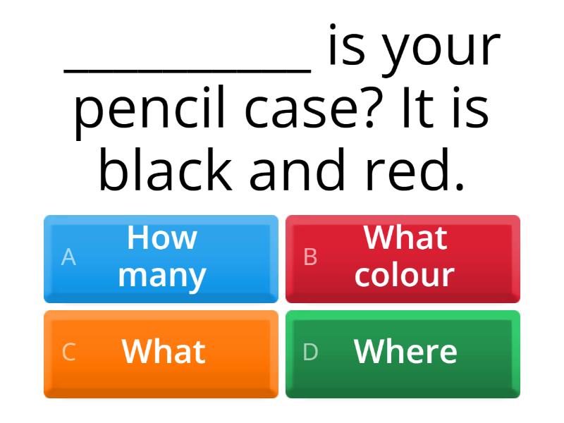 1B Ch.4 Question words(What/Where/How many) - Quiz