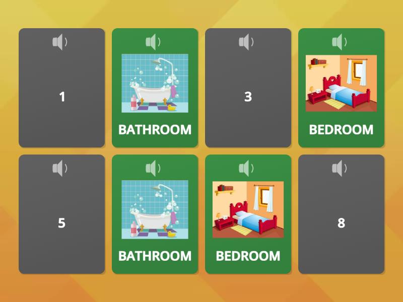 PARTS OF A HOUSE MEMORY GAME (WITH SOUND) - Parejas