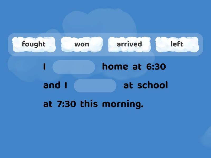 P6 Action verbs - Complete the sentence