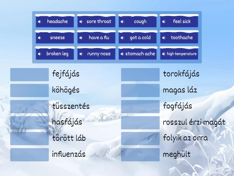 "Diseases" 4 form - Match up