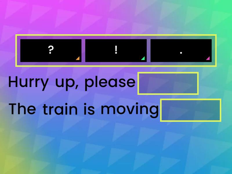 Missing Full Stop, Question Marks, Exclamation Marks - Missing word