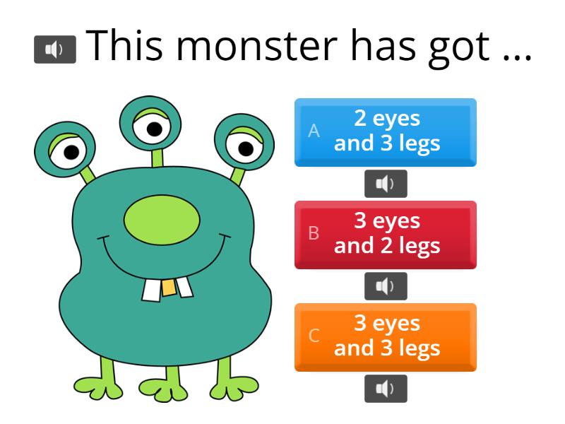 Monster. Parts of body - Quiz