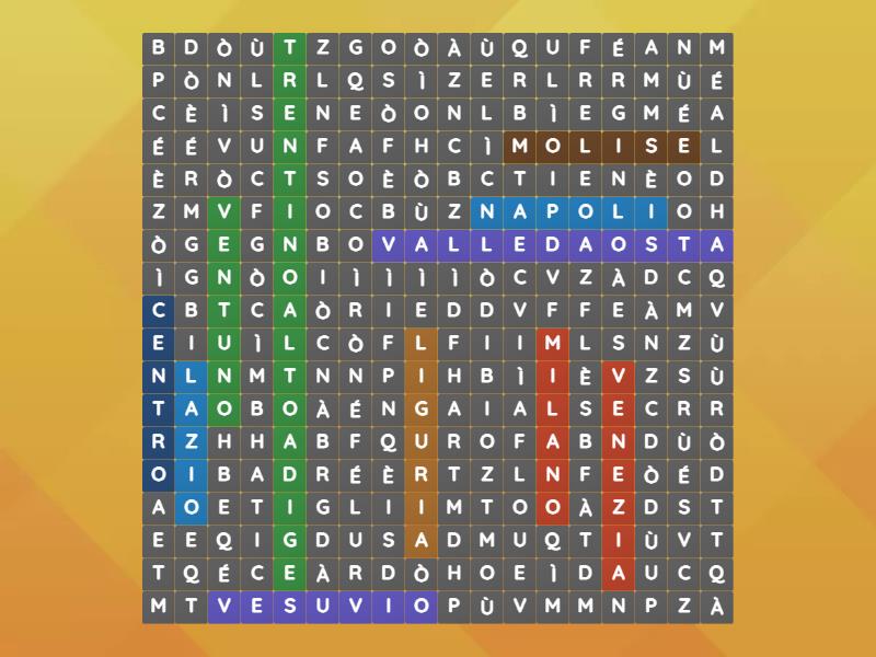 Geografia per l' Italia - Wordsearch