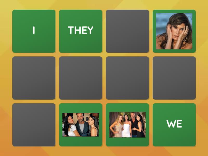 Memory game: subject pronouns - Matching pairs