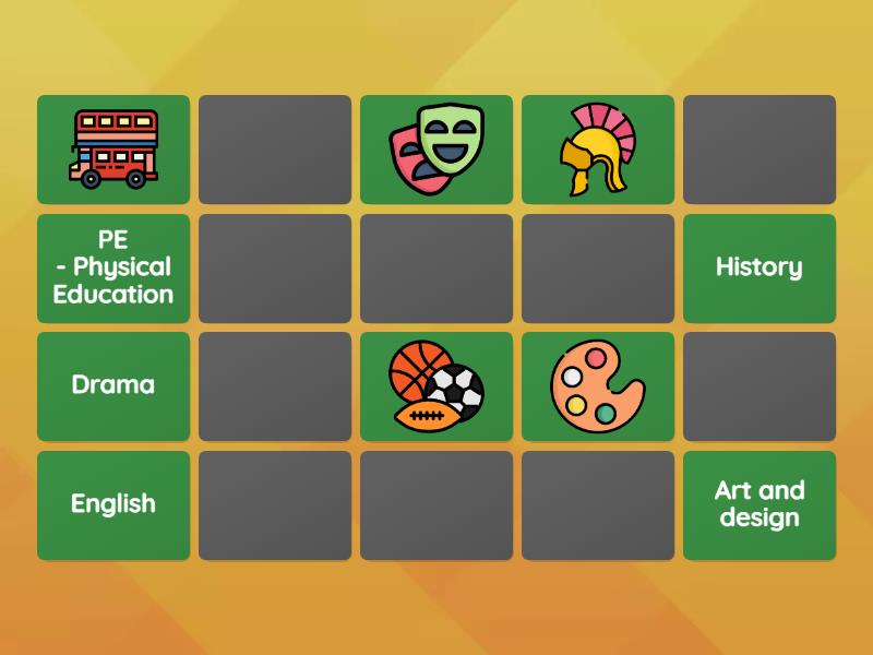 memory school subjects - Parejas