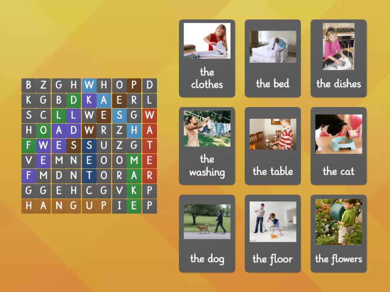 2B Ch 1 Housework - Wordsearch