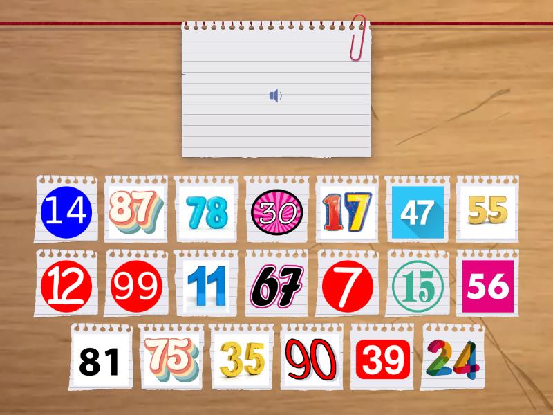 Grade 2 - Number 1-99 - Find the match