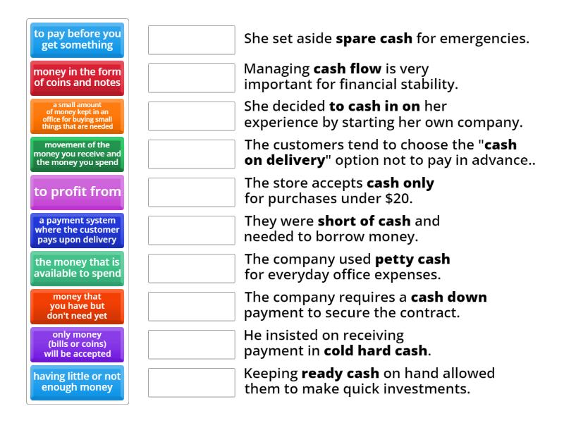 No cash, no problems - Match up