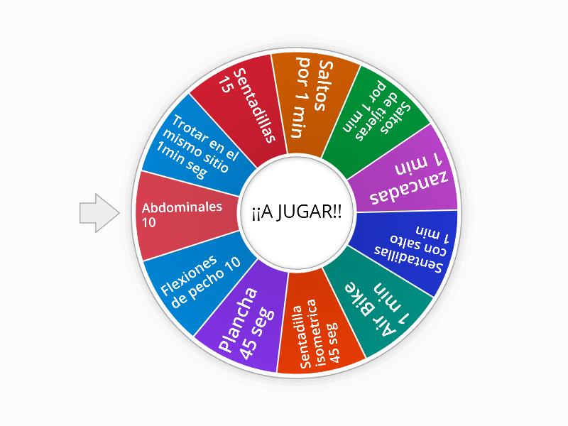 Ruleta de ejercicios. - Spin the wheel