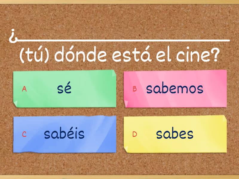 El verbo "saber" - Cuestionario