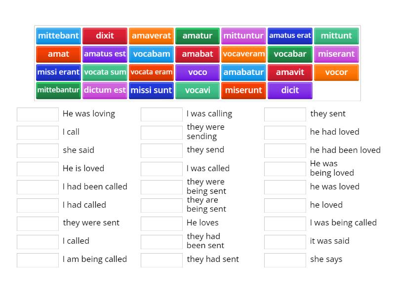 Active and Passive Verbs - Match up