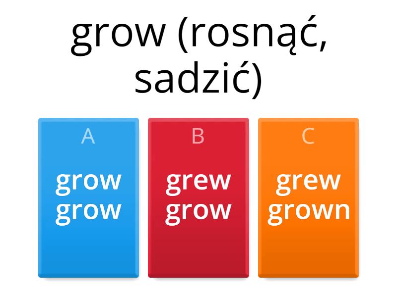 Irregular Verbs grow-meet - Quiz