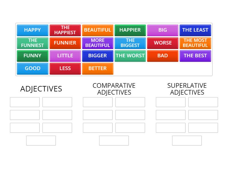 Comparative and Superlative Adjectives - Group sort