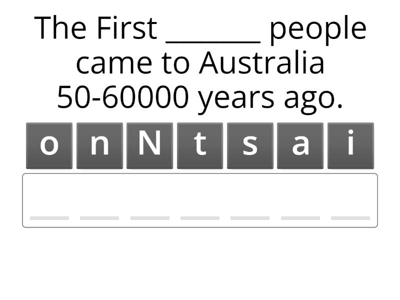 About the First Peoples - Anagram