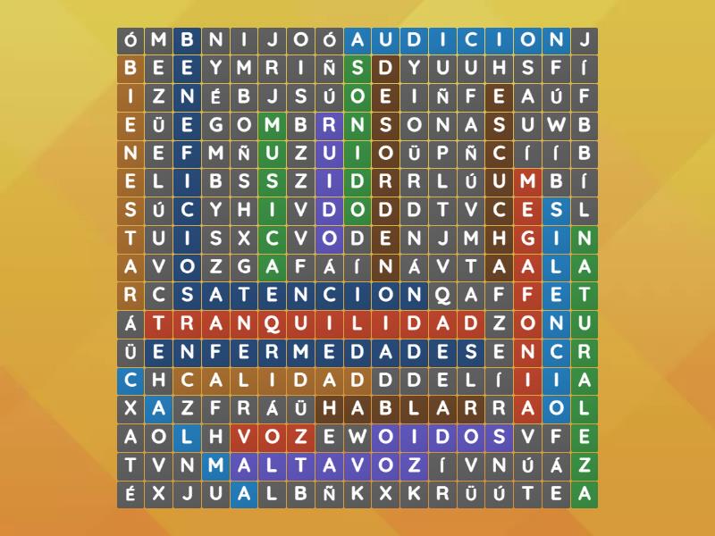 Sopa de Letras (Sonido vs Ruido) - Wordsearch