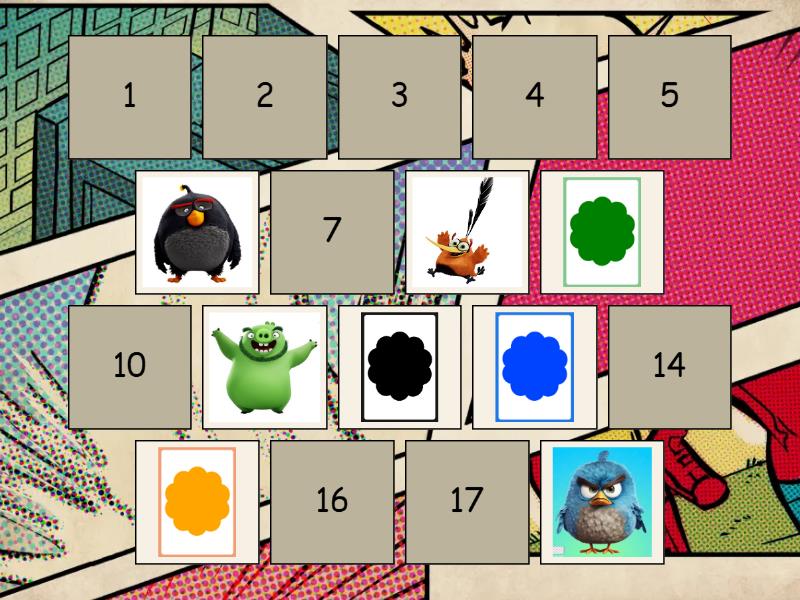 colours,angry birds - Matching pairs