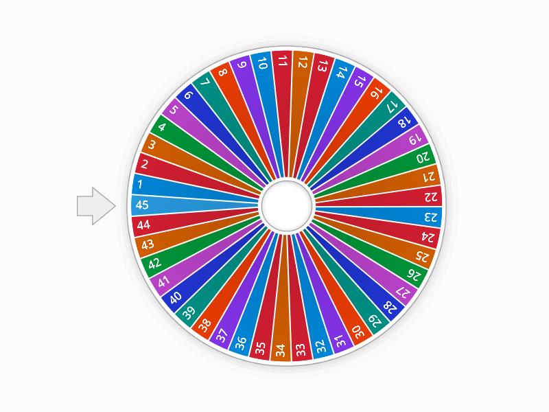 Copia de RULETA DE NÚMEROS HASTA EL 100 - Spin the wheel