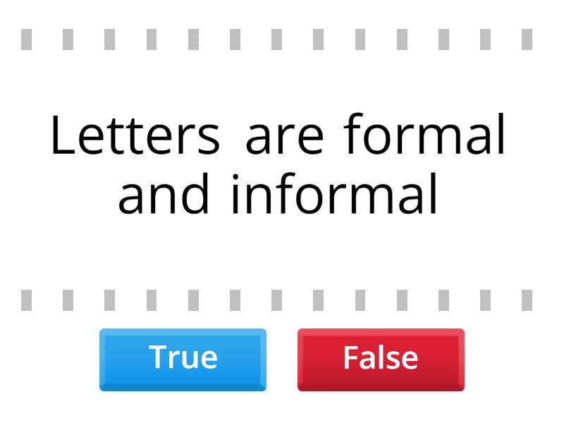 Rules of letter writing - True or false
