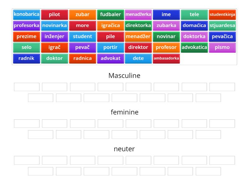 Gender :) - Group sort