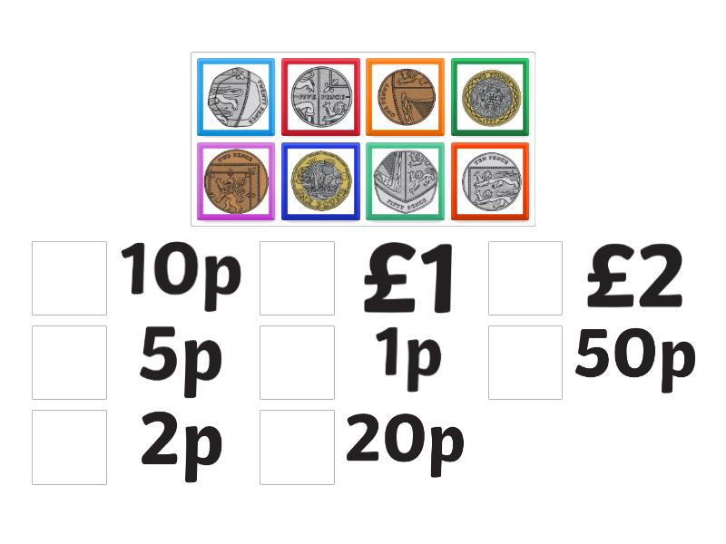 British currency - Match up