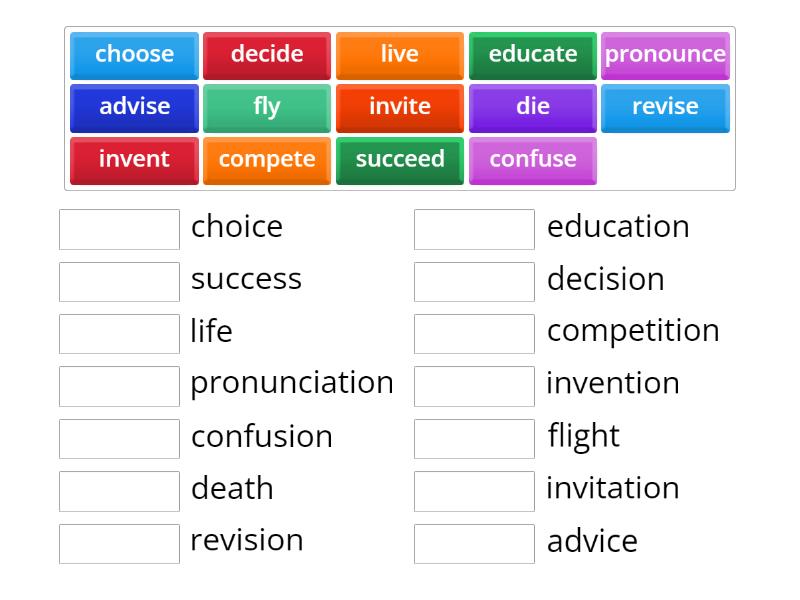 English file pre-intermediate 11B Word building_1 - Match up