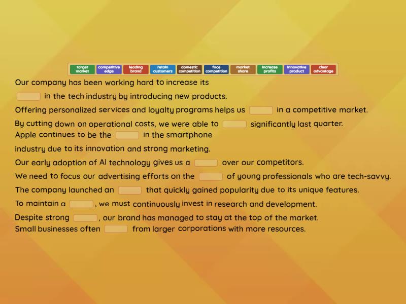 Competition. Vocabulary review. - Complete the sentence